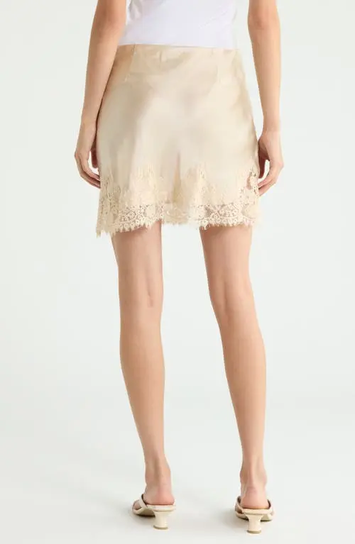 REFORMATION Silk Lace Trim Mini Skirt