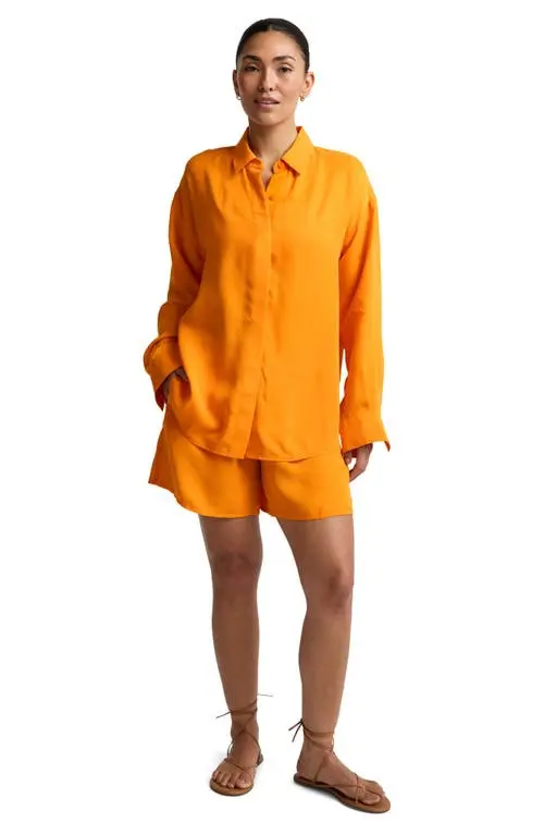 Beyond Yoga Sunkissed Cupro Button Down Shirt - Bright Citrus