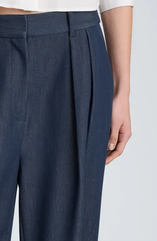 KENNETH COLE High Waist Belted Cuff Tapered Trousers