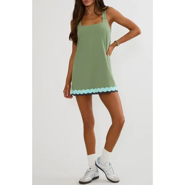 Beach Riot Mischa Scalloped Active Dress - Sage Mist