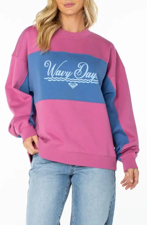 Roxy Lineup Colorblock Cotton Blend Sweatshirt