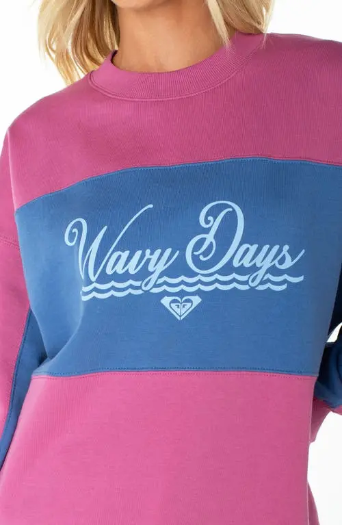 Roxy Lineup Colorblock Cotton Blend Sweatshirt