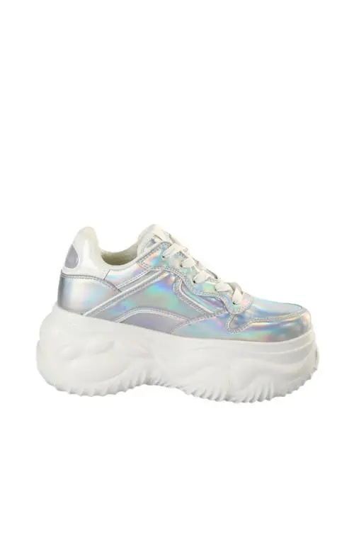 BUFFALO BOOTS Feral One Sneaker Holographic Silver