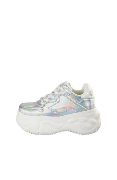 BUFFALO BOOTS Feral One Sneaker Holographic Silver