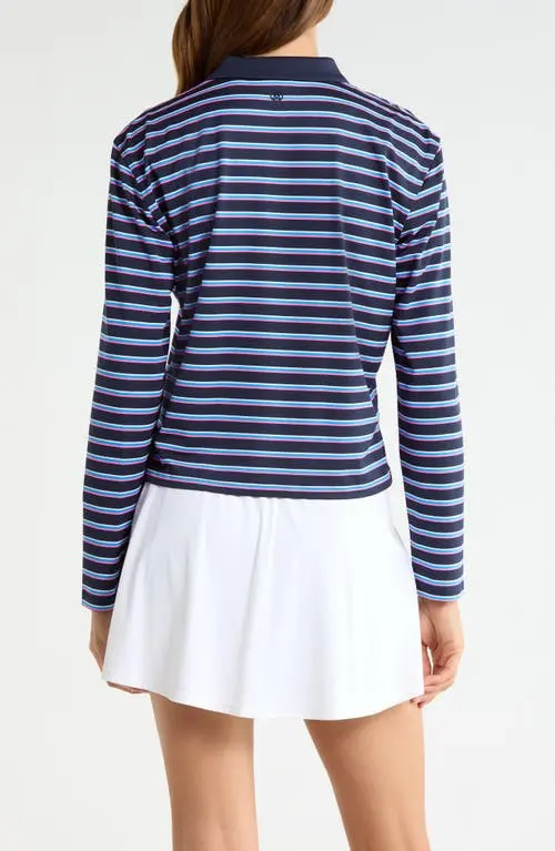 G/fore Striped Performance Long Sleeve Polo