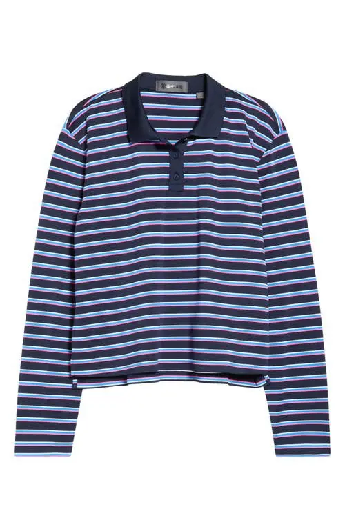 G/fore Striped Performance Long Sleeve Polo