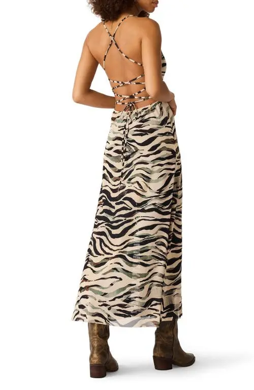 Steve Madden Adella Strappy Zebra Print Maxi Dress