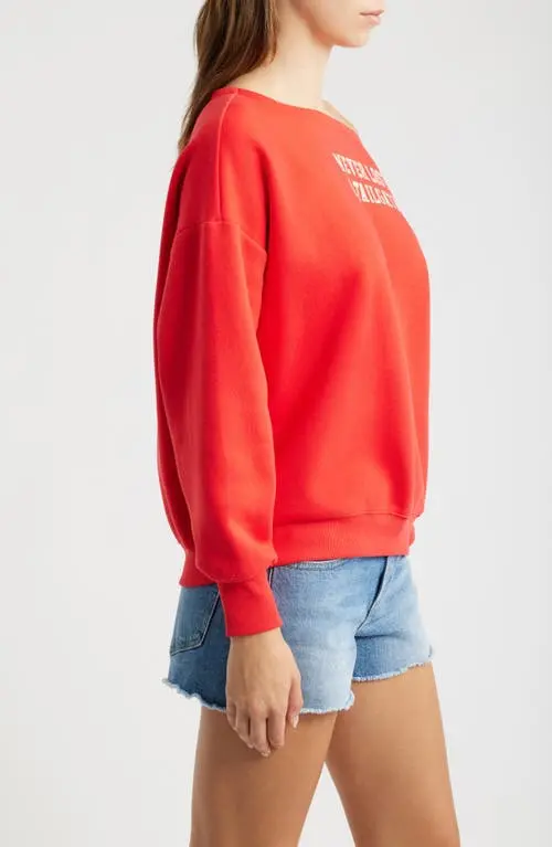 VINYL ICONS Tailgate Off The Shoulder Embroide Sweatshirt