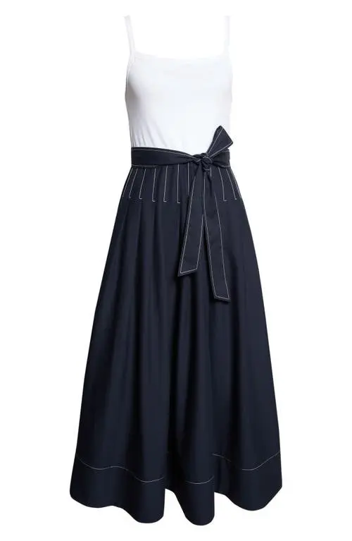 Cinq À Sept Olivia Mixed Media Midi Dress