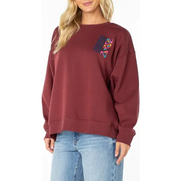 Roxy Graphic Print Crewneck Sweatshirt