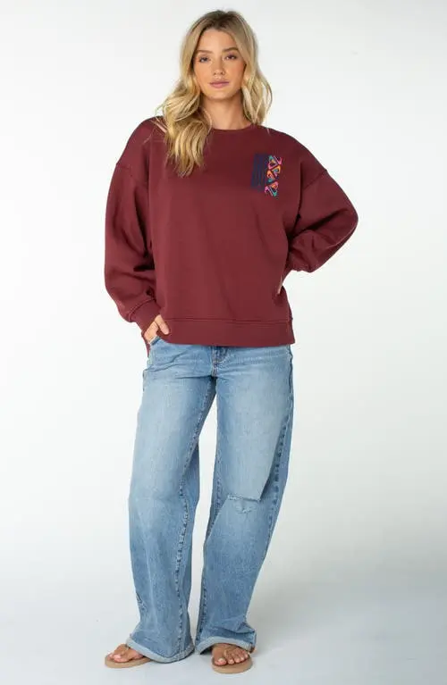 Roxy Graphic Print Crewneck Sweatshirt
