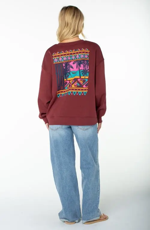 Roxy Graphic Print Crewneck Sweatshirt
