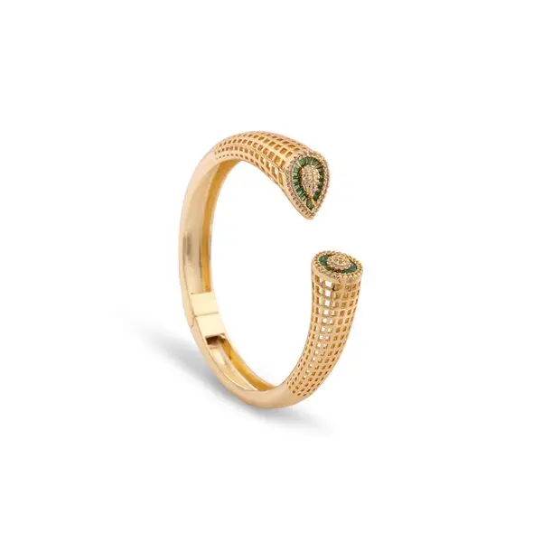 Saachi Gold-tone Crystal Bangle Bracelet
