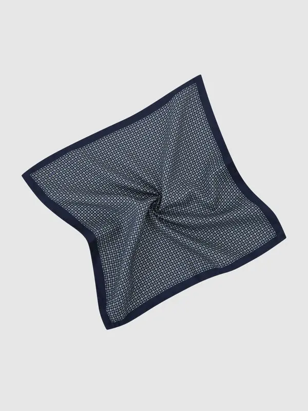 REISS Fiorenzo Silk Geometric Floral-print Pocket Square