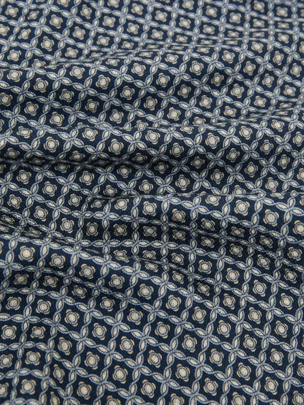 REISS Fiorenzo Silk Geometric Floral-print Pocket Square