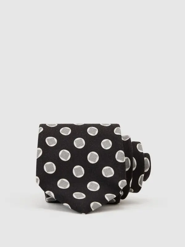 REISS Lelio Silk Geometric Square Medallion-print Tie