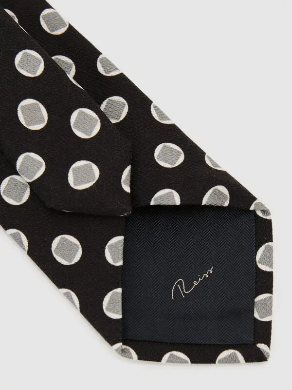 REISS Lelio Silk Geometric Square Medallion-print Tie