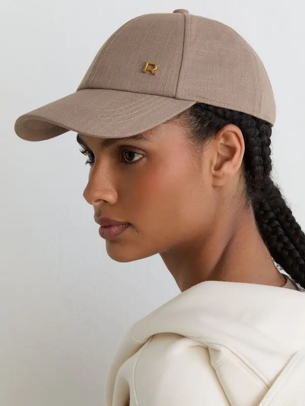 REISS Leila Baseball Cap - Taupe