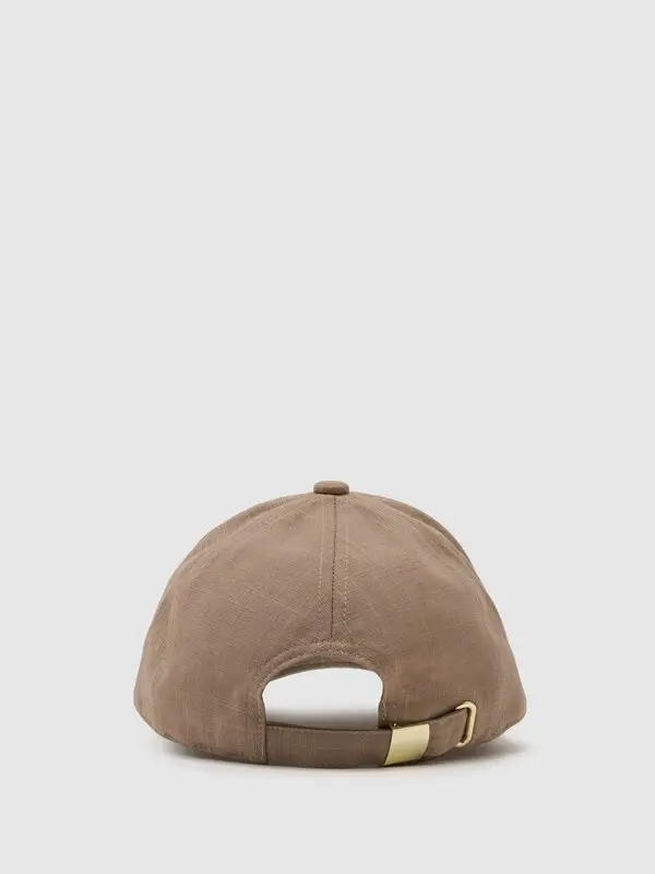 REISS Leila Baseball Cap - Taupe