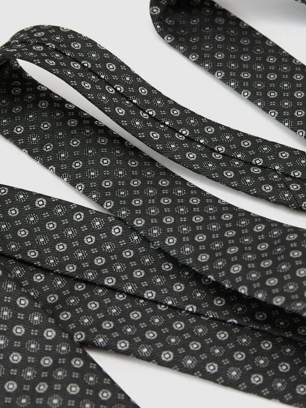 REISS Geremia Silk-blend Woven Micro Medallion Tie
