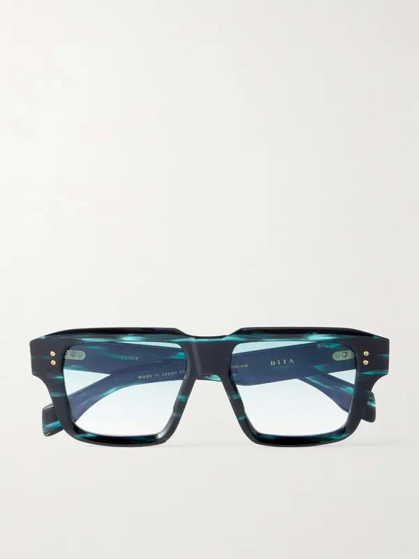 Dita Eliux Square-frame Acetate Sunglasses - Turquoise