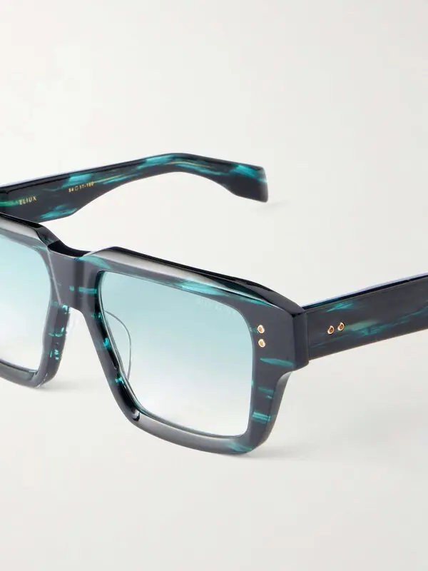 Dita Eliux Square-frame Acetate Sunglasses - Turquoise