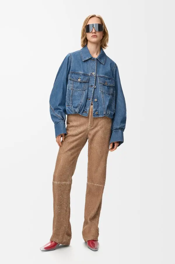 Loewe Trousers In Nappa Lambskin - Beige