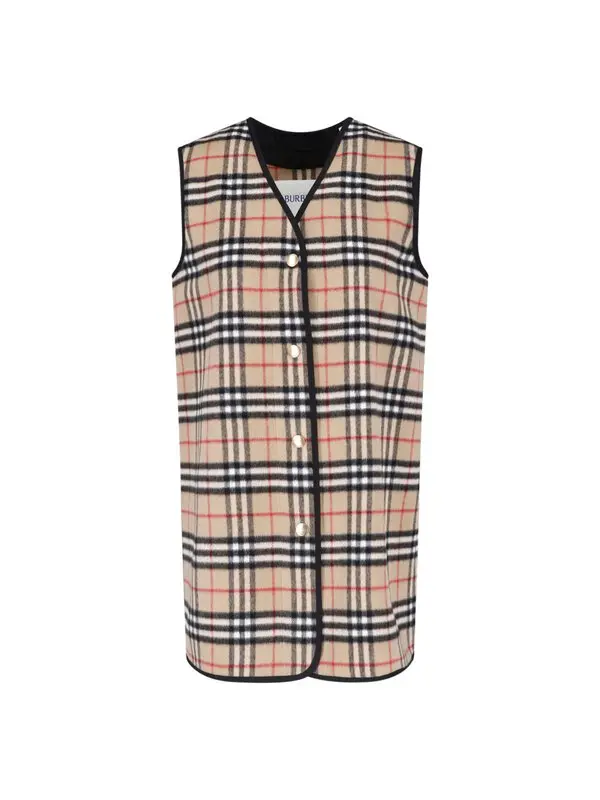 Burberry Wool And Cashmere Padding "check - Beige