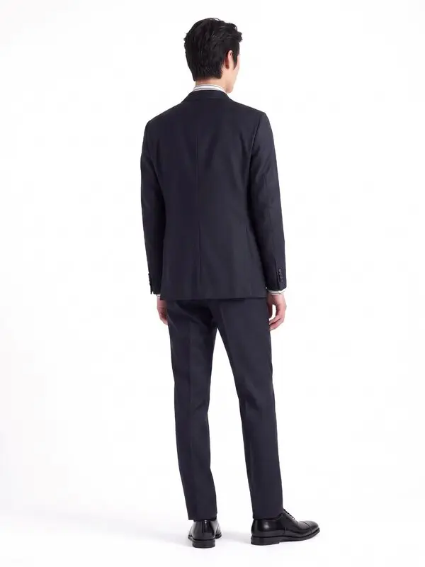 Tagliatore Double-breasted Suit In Virgin Wool - Black