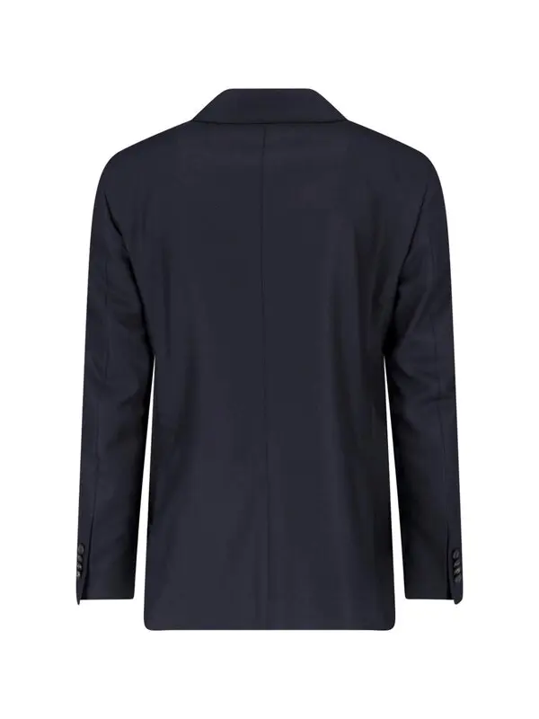Tagliatore Double-breasted Suit In Virgin Wool - Black