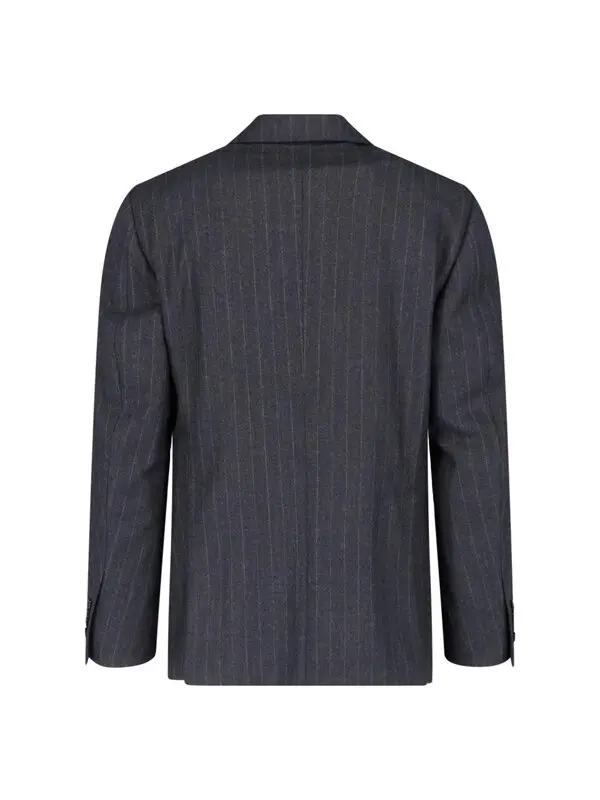 LARDINI Double-breasted Suit In Virgin Wool - Gray