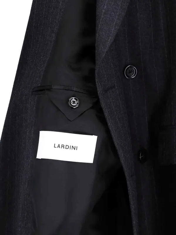 LARDINI Double-breasted Suit In Virgin Wool - Gray