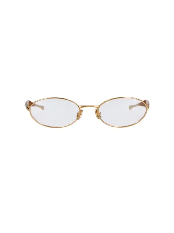 Bottega Veneta Sardine Oval Glasses - Gold