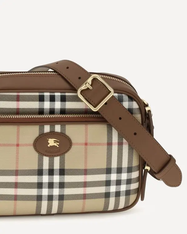 Burberry Check Front Pocket Shoulder Bag - Beige