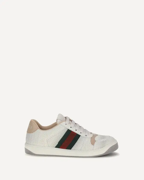 Gucci Screener Leather Sneakers - White
