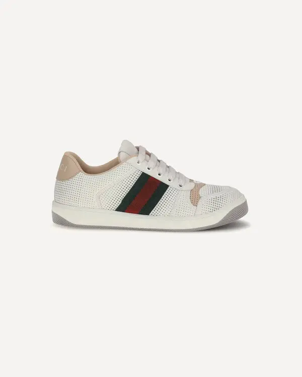 Gucci Screener Leather Sneakers - White