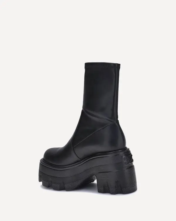 Casadei Faux Leather Ankle Boots With Platform
