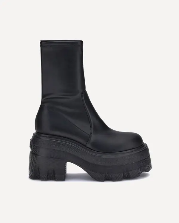 Casadei Faux Leather Ankle Boots With Platform