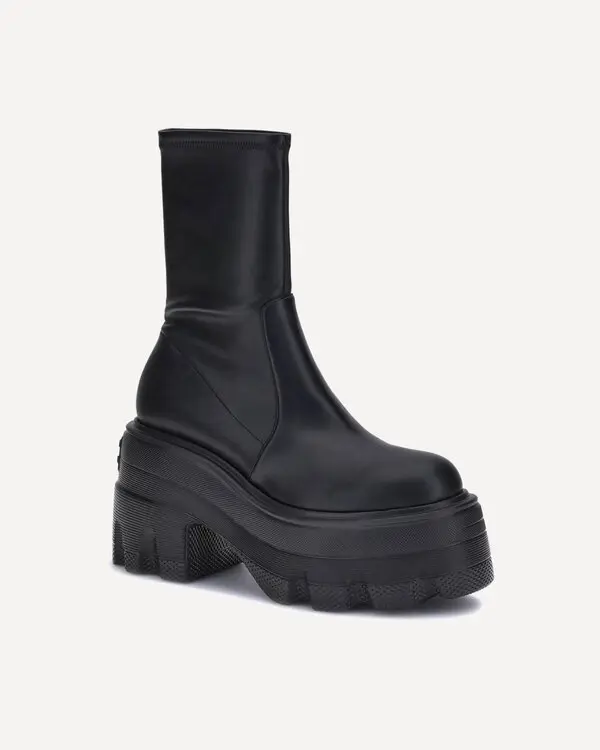 Casadei Faux Leather Ankle Boots With Platform