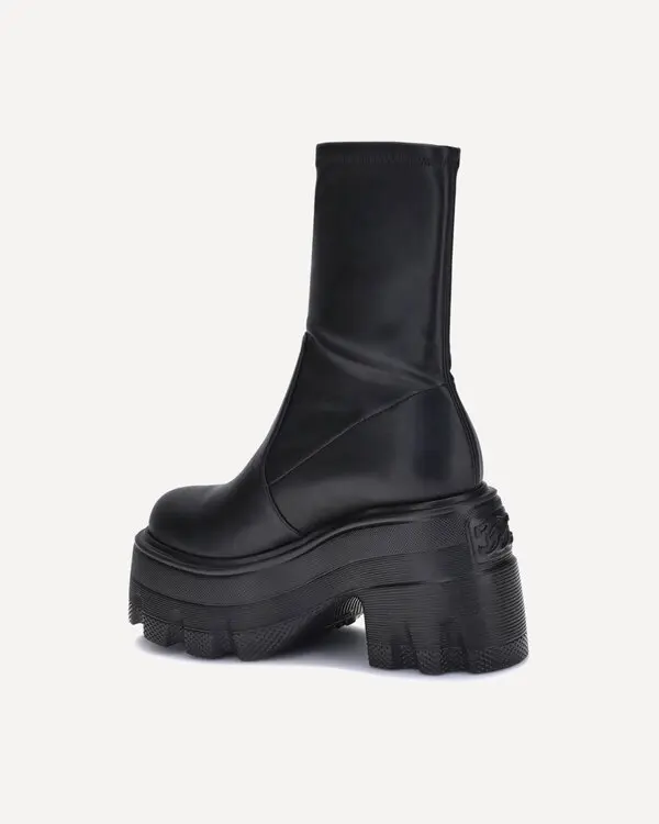 Casadei Faux Leather Ankle Boots With Platform
