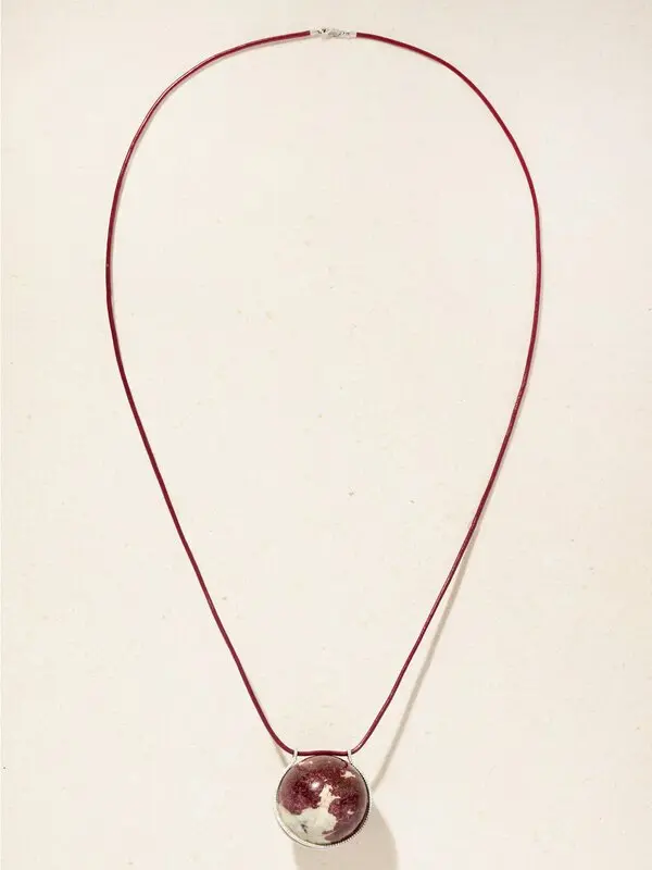 Marisa Klass 18-karat White Gold, Diamond And Tourmaline Pendant Necklace
