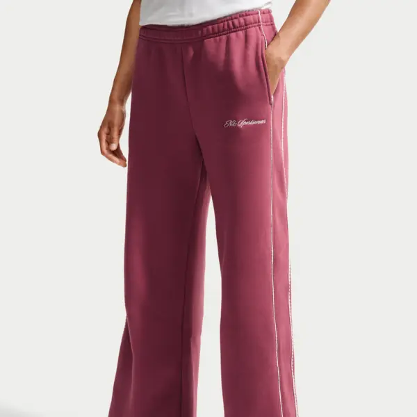 Nike Studio Fleece Medium Weight Mid-rise Wide-leg Pants