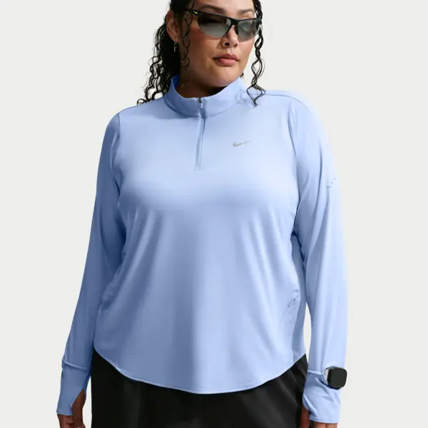 Nike Swift Dri-fit Uv 1/4-zip Running Top - Blue
