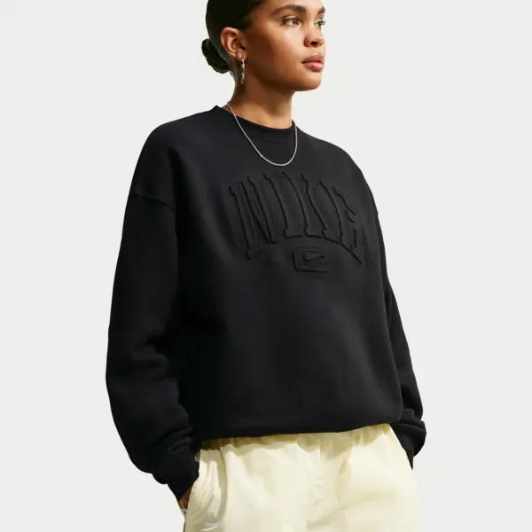 Nike Studio Fleece Medium Weight Oversized Embossed Crew
