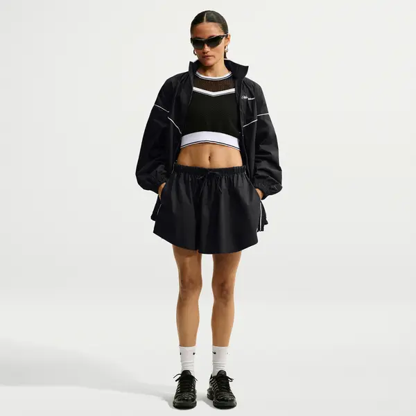 Nike Scalloped-trim Poplin Skirt - Black