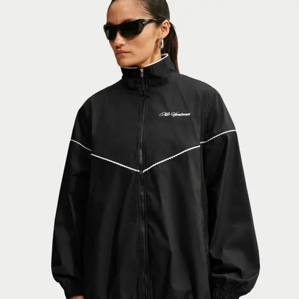 Nike Sportswear Oversized Scalloped-trim Poplin Track Jacket