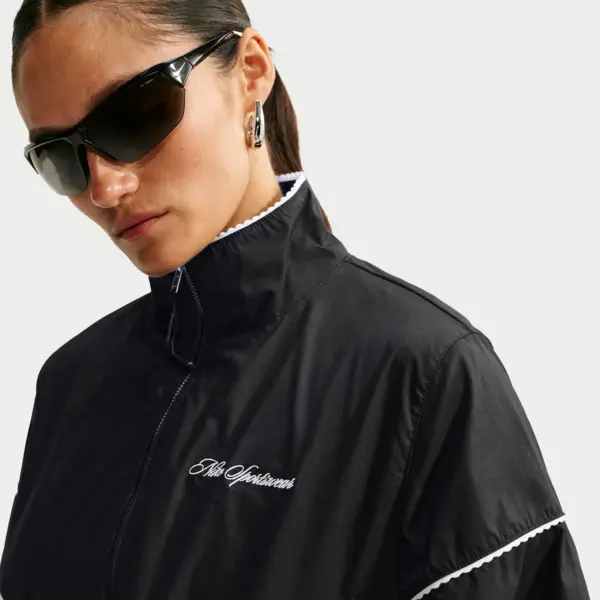 Nike Sportswear Oversized Scalloped-trim Poplin Track Jacket