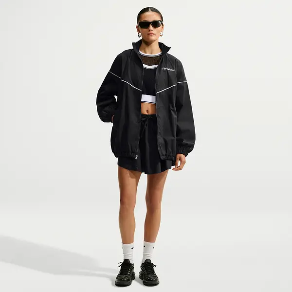 Nike Sportswear Oversized Scalloped-trim Poplin Track Jacket
