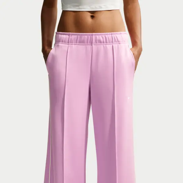 Nike Mid-rise Wide-leg Track Pants - Pink