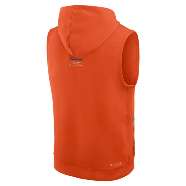 Nike Clemson Sideline Dri-fit College Sleeveless Pullover Hoodie